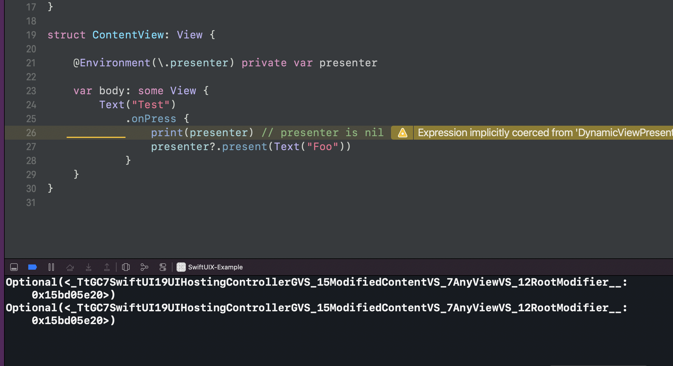 Presenter always nil · Issue #292 · SwiftUIX/SwiftUIX · GitHub