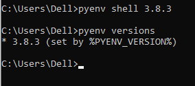 bug: After installation and setting the python version it doesn't activate the set python ...