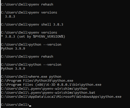 Bug After Installation And Setting The Python Version It Doesnt Activate The Set Python