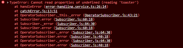 Cannot Read Properties Of Undefined Reading Toastrservice · Issue