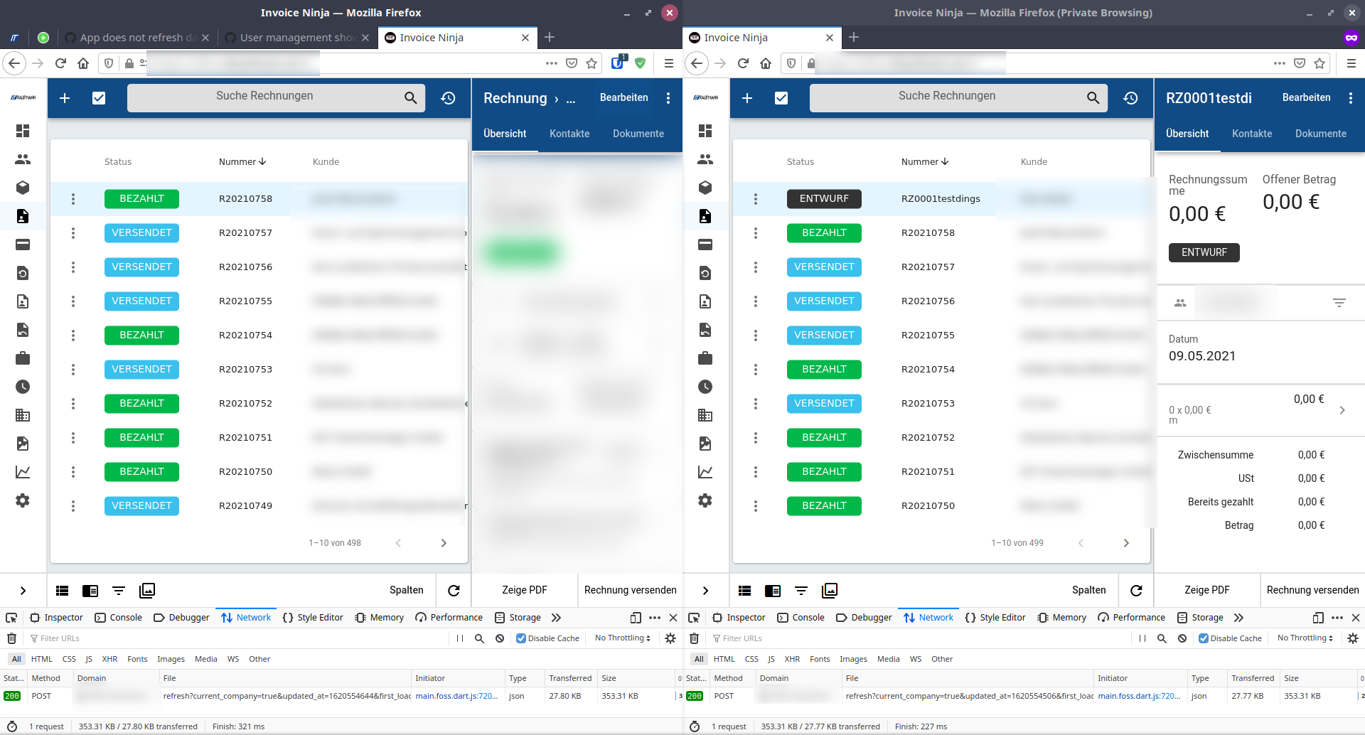 App does not refresh data until re-login · Issue #267 · invoiceninja/admin-portal · GitHub