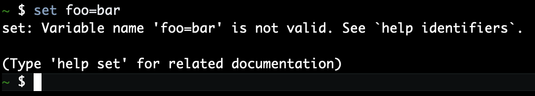 Better error message for `set foo=bar` · Issue #8694 · fish-shell/fish ...