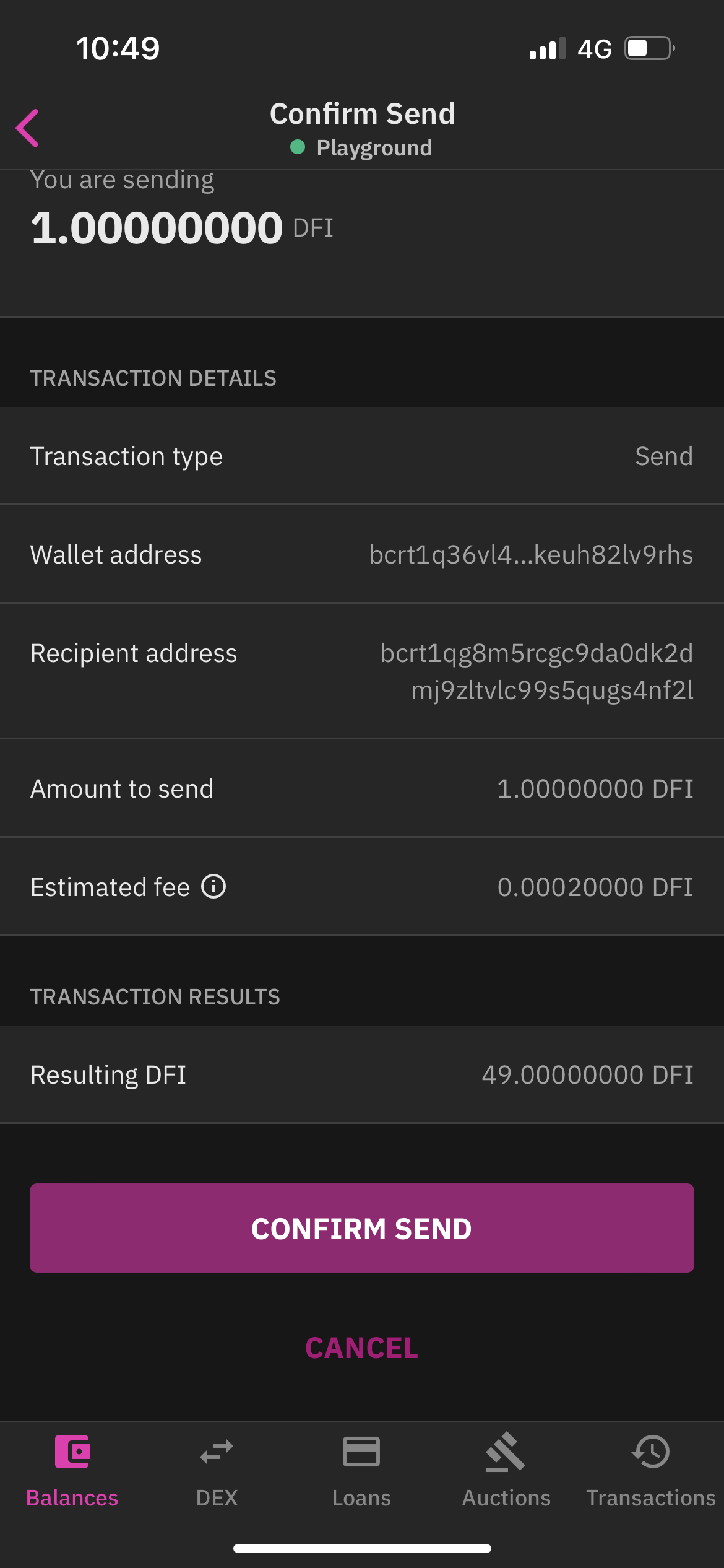Send DFI resulting DFI update · Issue #2210 · BirthdayResearch/defichain-wallet · GitHub