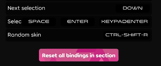"Reset all bindings in section" text can go out of the button in ...