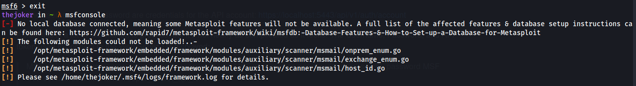No local database connected · Issue #15207 · rapid7/metasploit-framework · GitHub