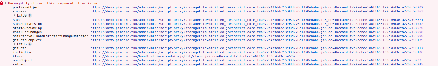 [Bug]: JS error after saving object with field collection item · Issue #15003 · pimcore/pimcore ...