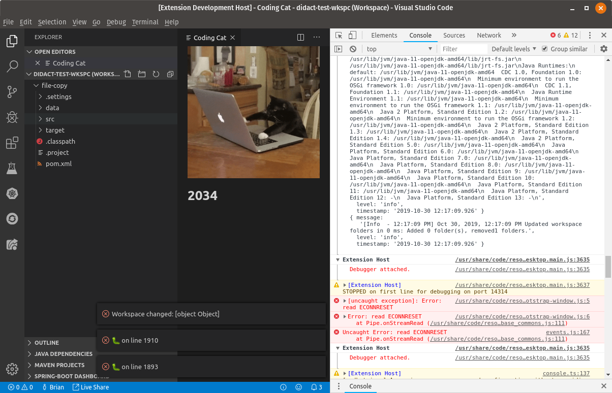 Webview crashes with ECONNRESET on workspace folder changes · Issue #83681 · microsoft/vscode ...