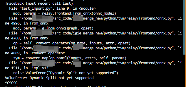 [Bug] Convert Model failed due to dynamic Split, but it's not · Issue #12885 · apache/tvm · GitHub
