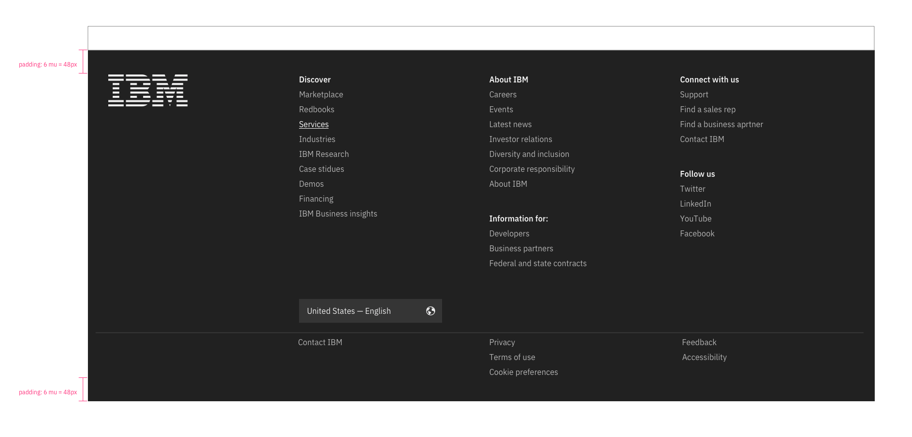 Component: Footer layout design update · Issue #860 · carbon-design-system/carbon-for-ibm-dotcom ...