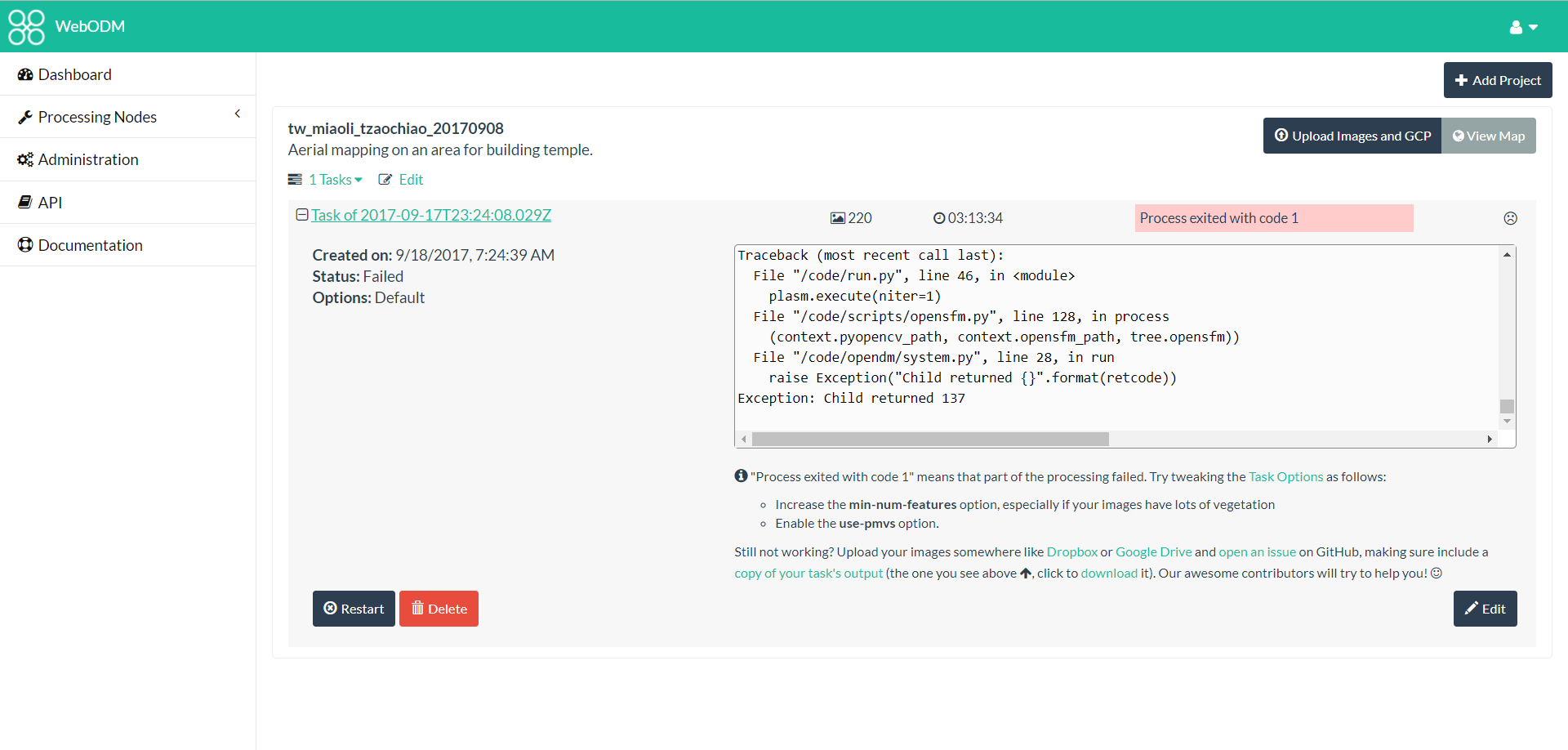 Any limit on maximum number of file uploads or total file size? · Issue #290 · OpenDroneMap ...