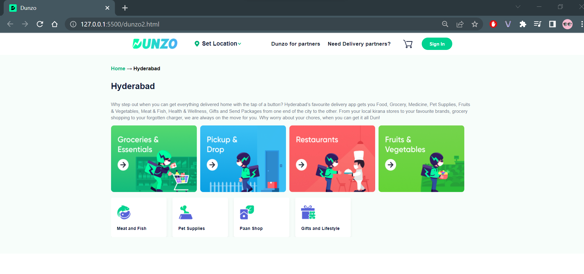 GitHub - vallabsri182000/dunzo-clone: Clone website