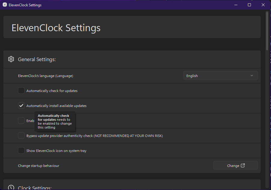 [FEATURE REQUEST] Disable not available settings · Issue #269 · marticliment/ElevenClock · GitHub