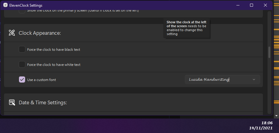 [FEATURE REQUEST] Font · Issue #215 · marticliment/ElevenClock · GitHub