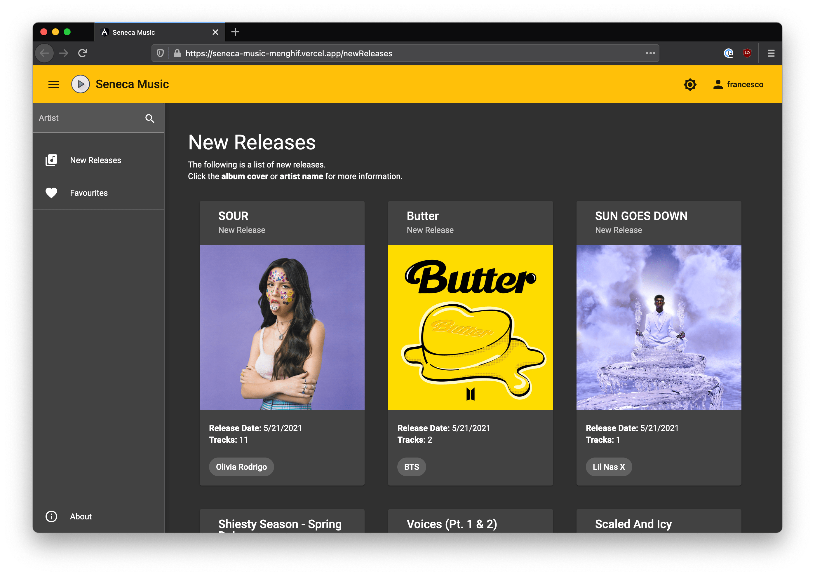 GitHub - menghif/seneca-music: Angular App using Spotify API