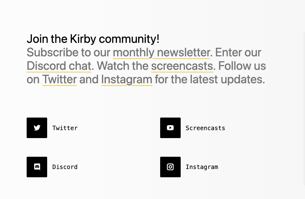 Add Mastodon link on homepage/community menu · Issue #1888 · getkirby/getkirby.com · GitHub
