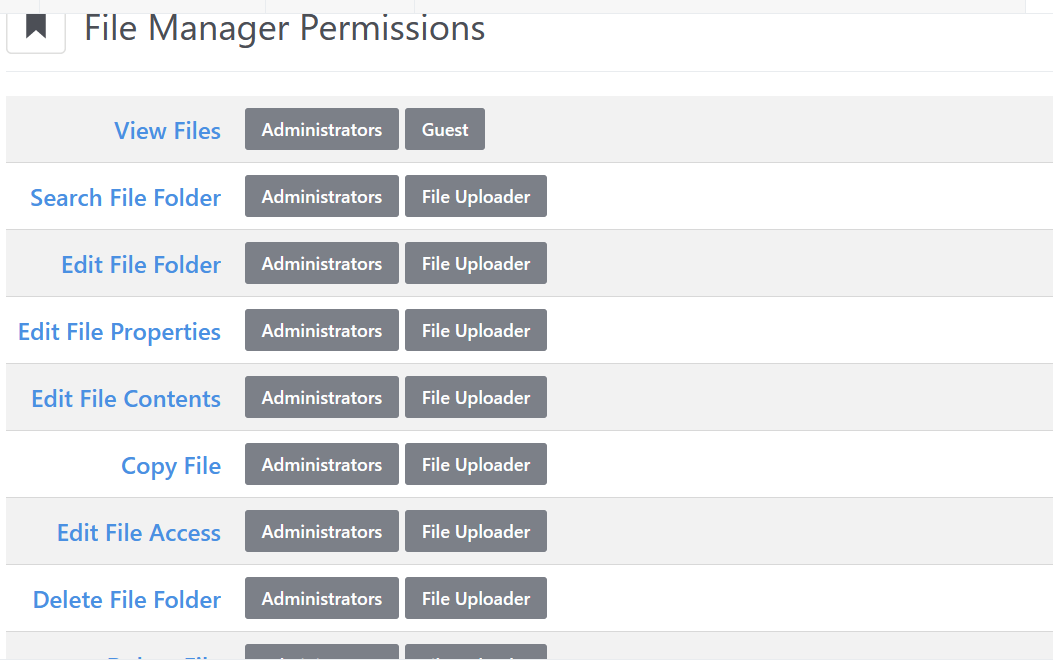 File Manager Permissions Sets Search File Folder File Uploader Returns An Error · Issue