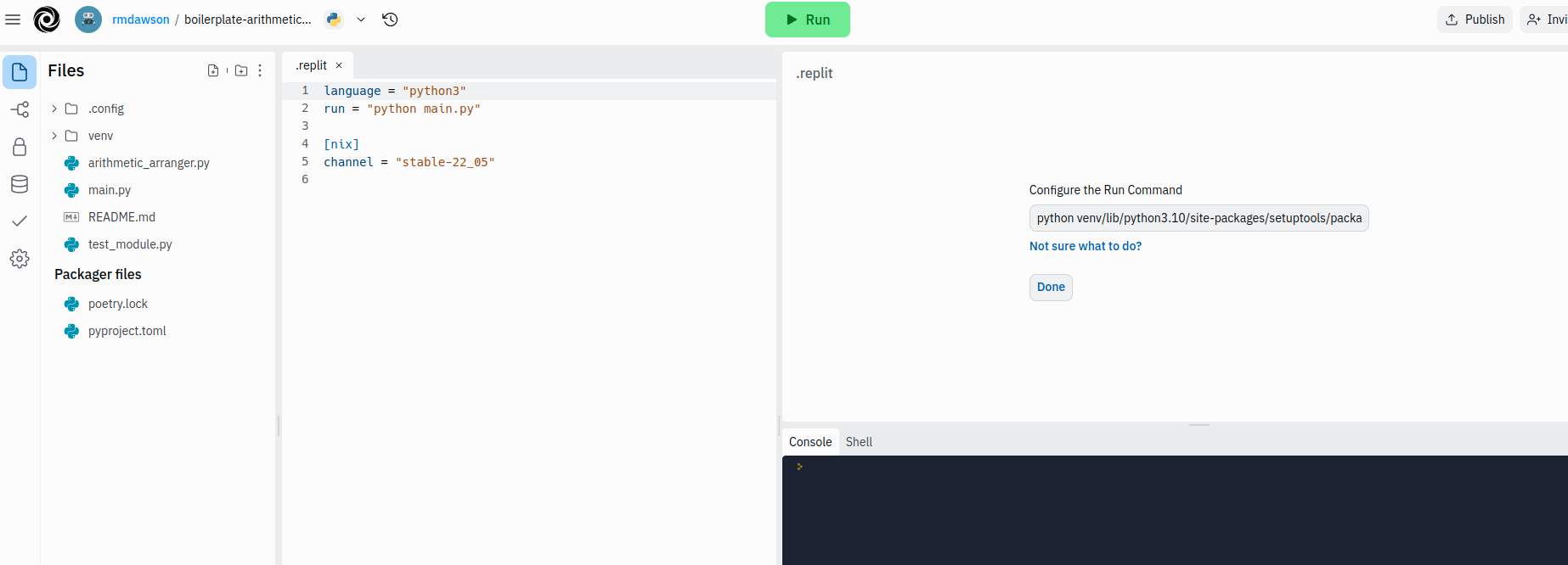 Dependency handling in boilerplates on Replit, and update status for ...