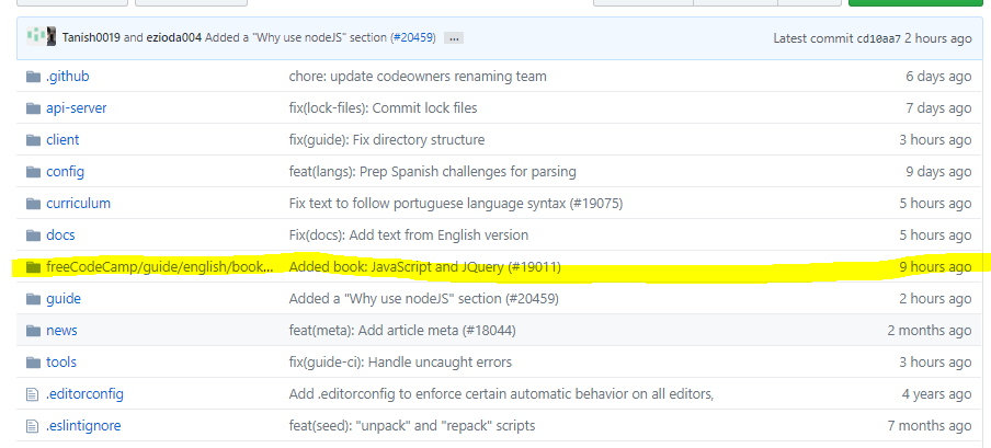 Guide article mistakenly added to a new freeCodeCamp root directory · Issue #23349 ...