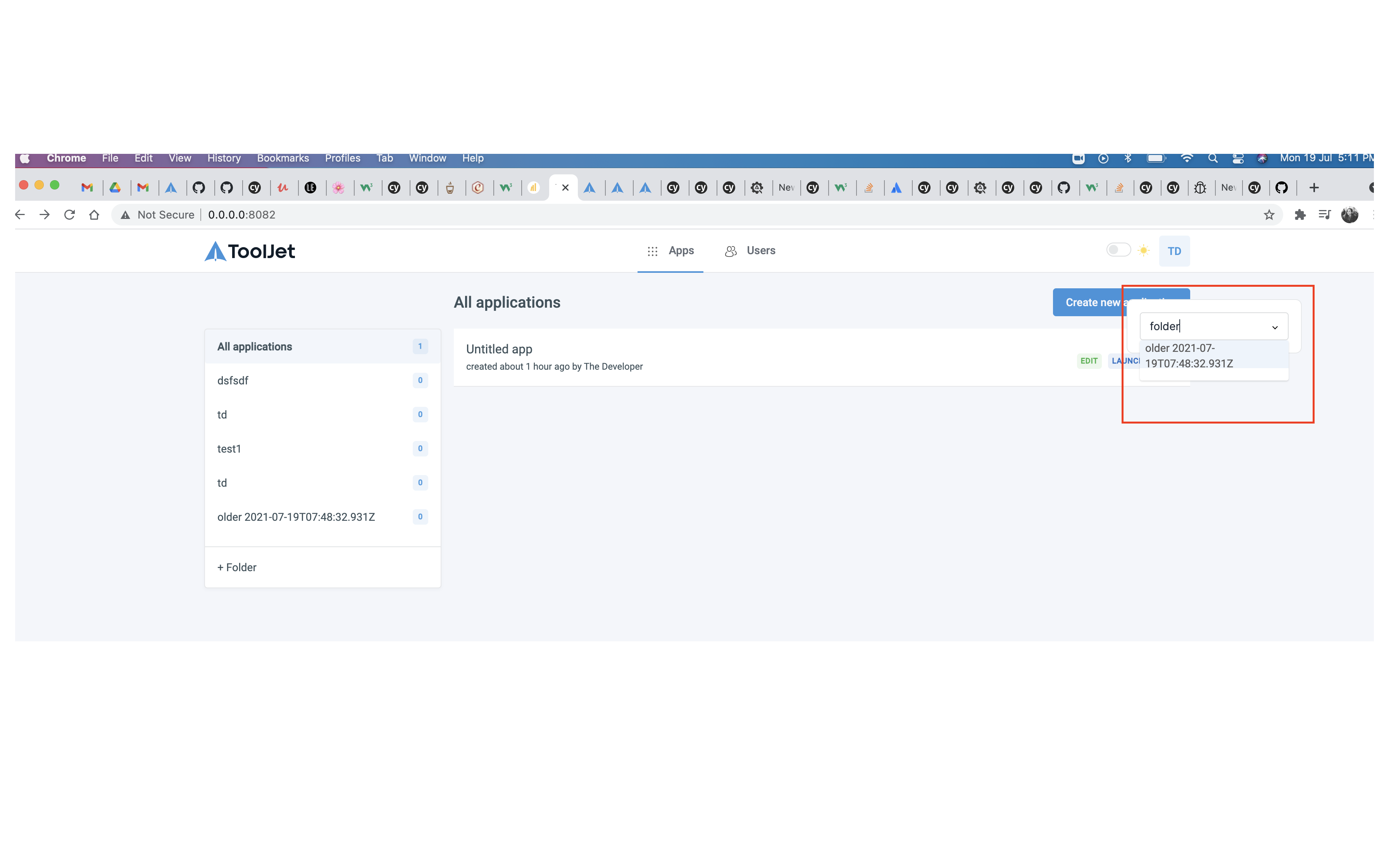 'Select folder' dropdown on dashboard showing incorrect results. · Issue #410 · ToolJet/ToolJet ...