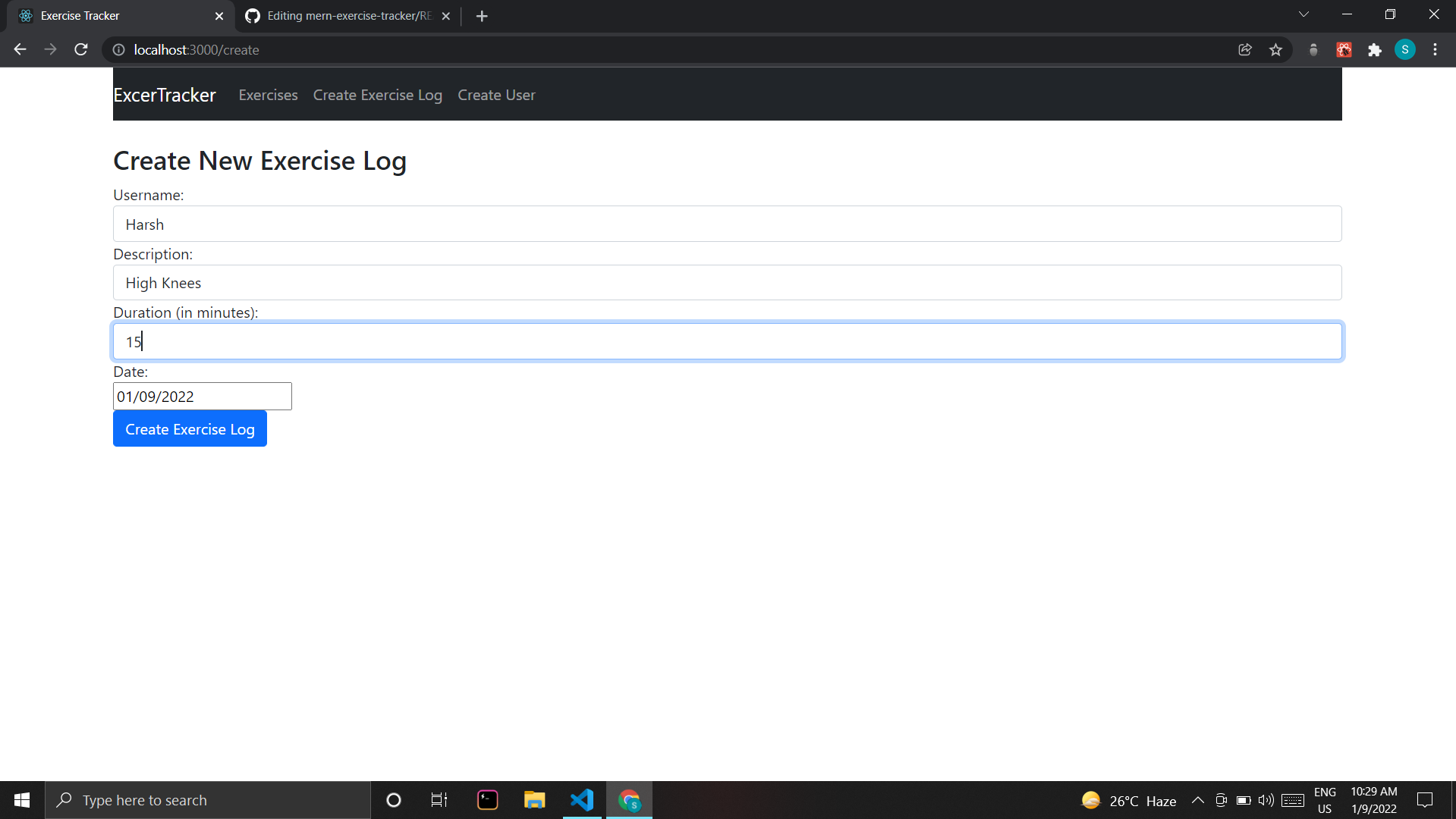 GitHub - Sameerpinjari-24/mern-exercise-tracker