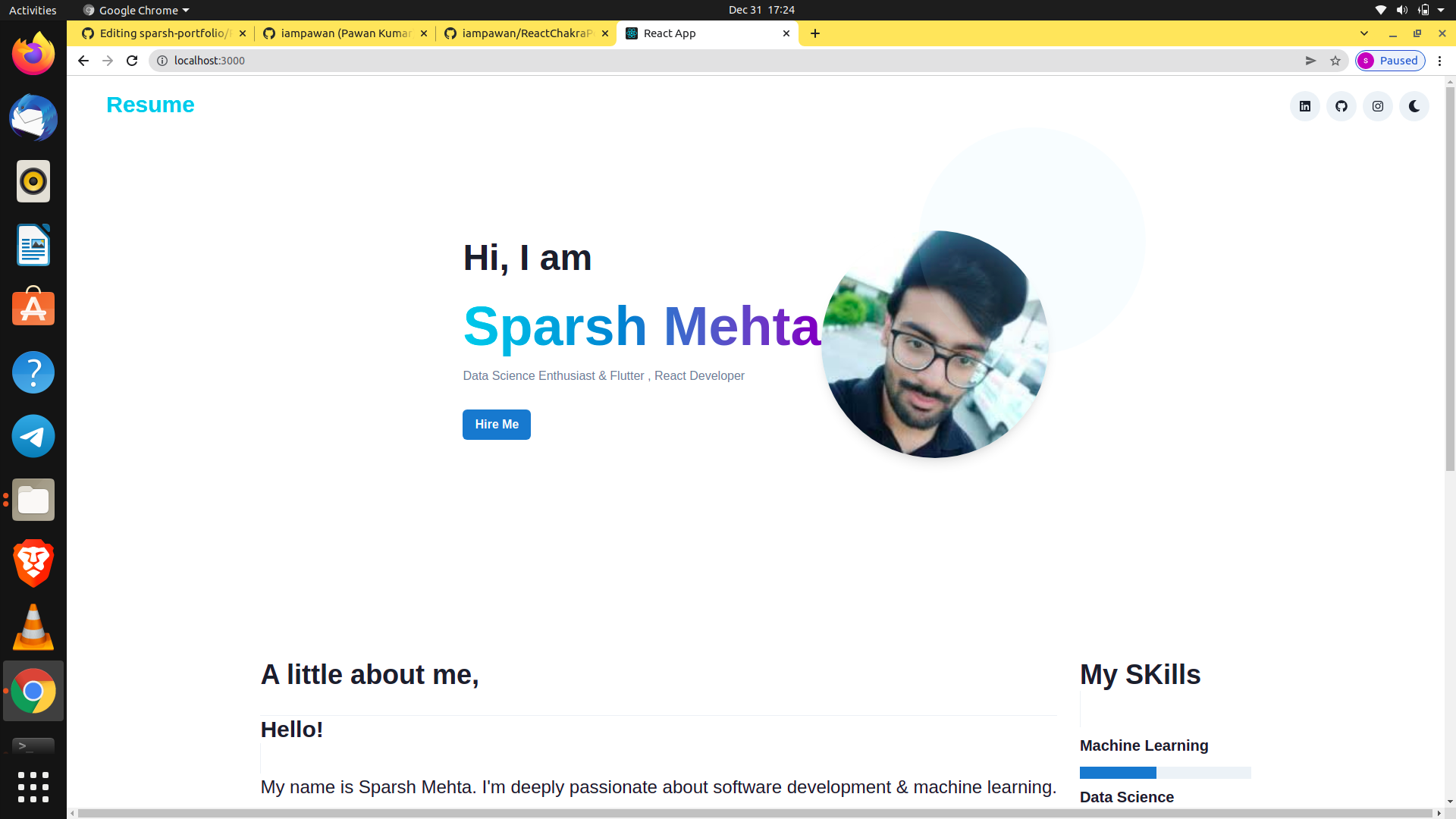 GitHub - Sparsh09/sparsh-portfolio: Portfolio website created using chakra ui