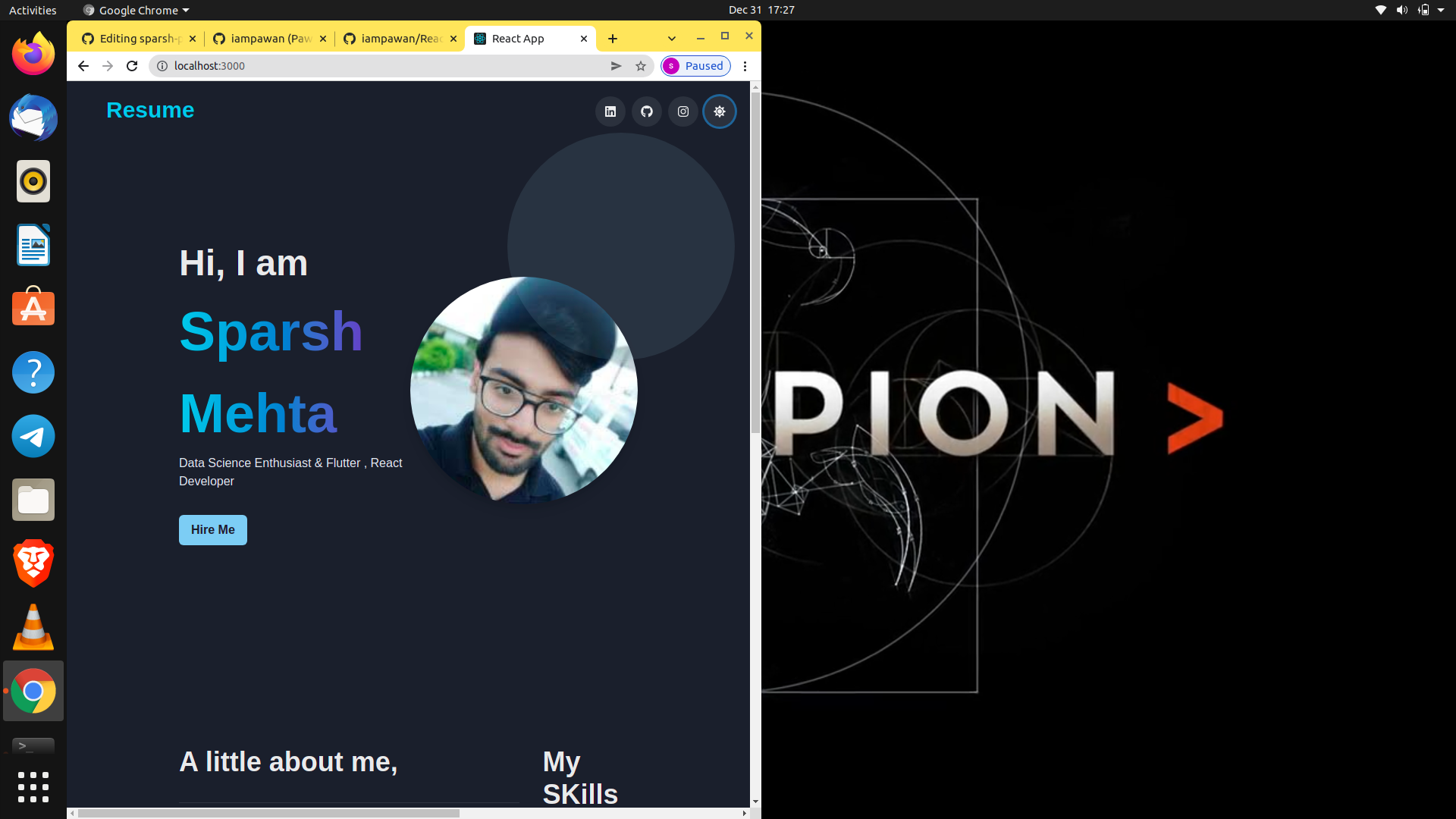 GitHub - Sparsh09/sparsh-portfolio: Portfolio website created using chakra ui
