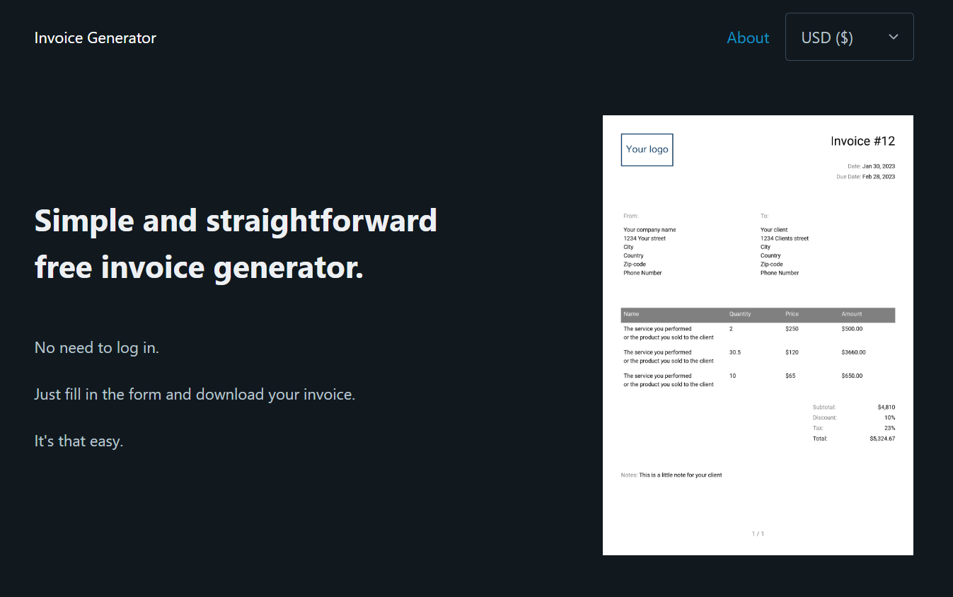GitHub - vshulya/invoice_app: Simple and straightforward free invoice generator.