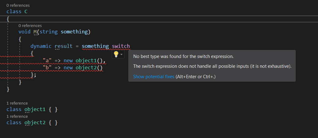 Allow Switch Expression To Return Dynamic · Issue 2868 · Dotnetcsharplang · Github 