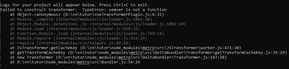 Error after a clean installation · Issue #317 · GeekyAnts/vue-native-core · GitHub