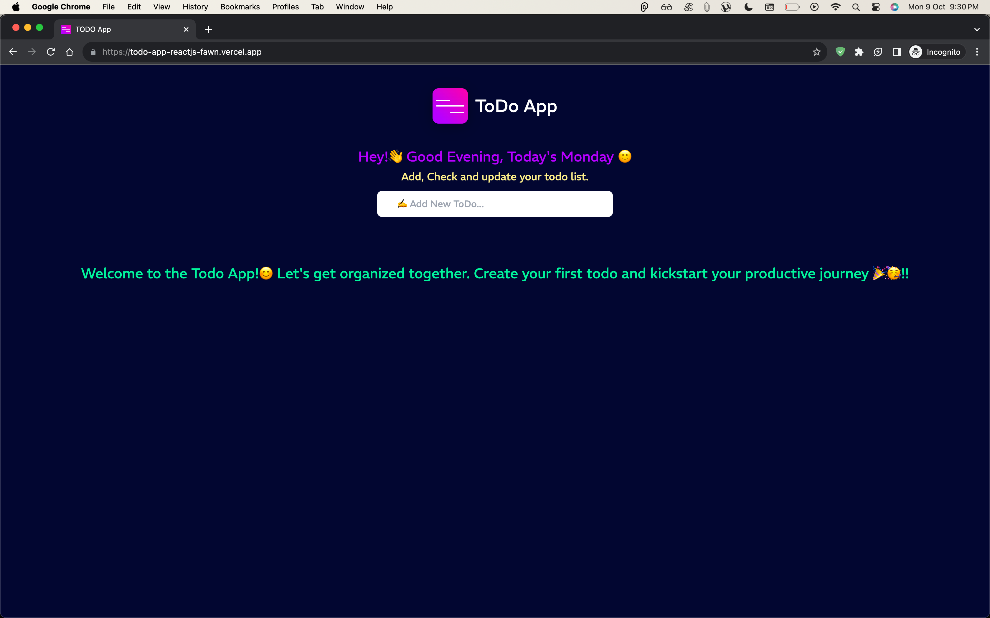 Github Black Sheepp Todo App Reactjs Todo Reactjs App For Managing Todo Task