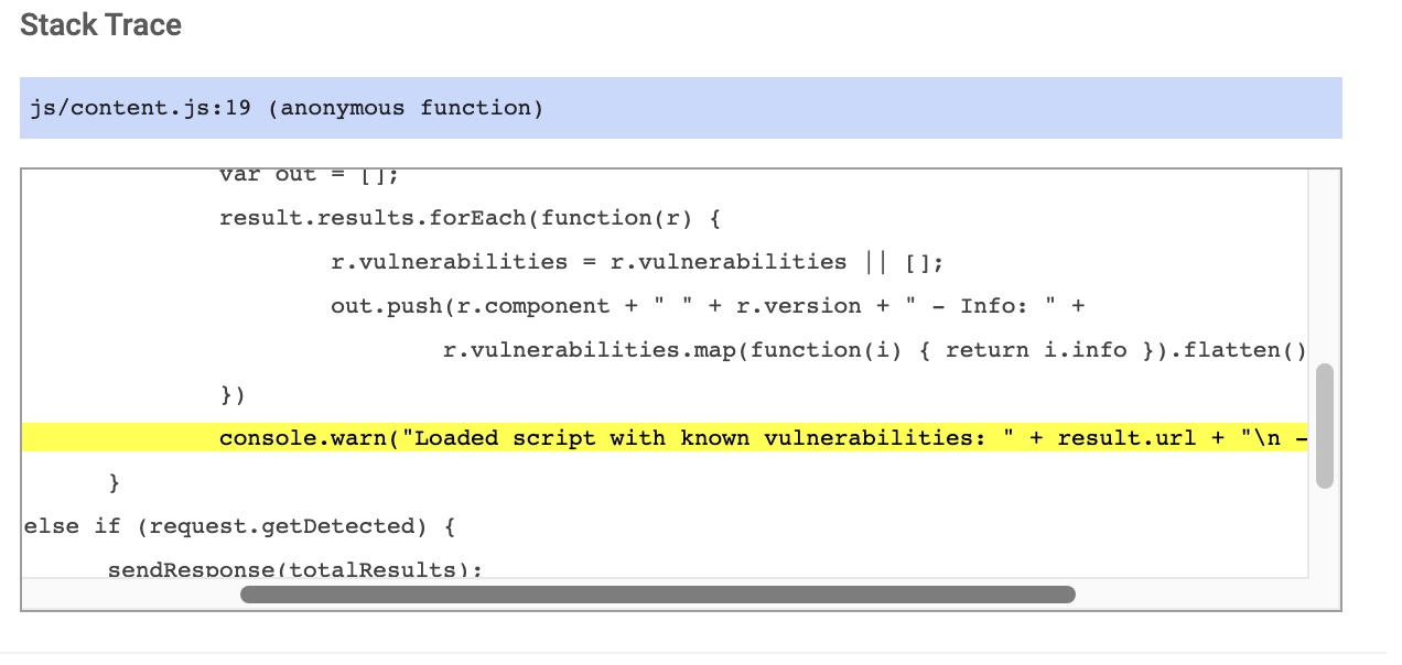 Chrome error - uncaught exception · Issue #350 · RetireJS/retire.js · GitHub