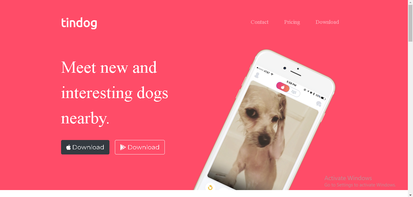 GitHub - FireWarrior22/TinDog: Landing page for "Tinder for dogs".
