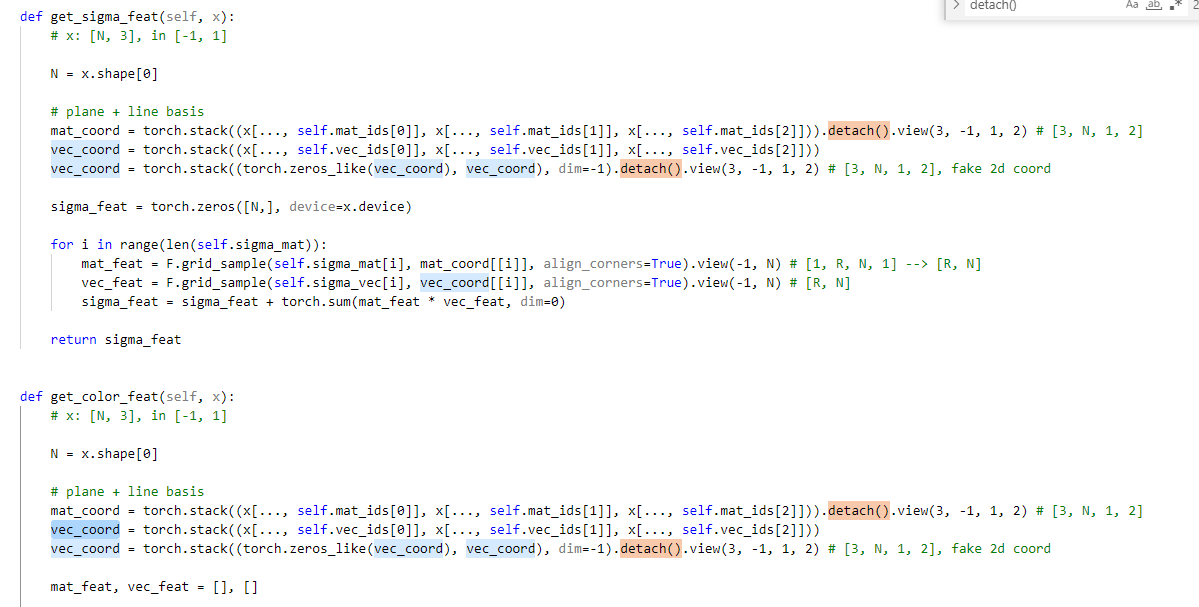 question about detach() in tensoRF · Issue #60 · ashawkey/torch-ngp · GitHub