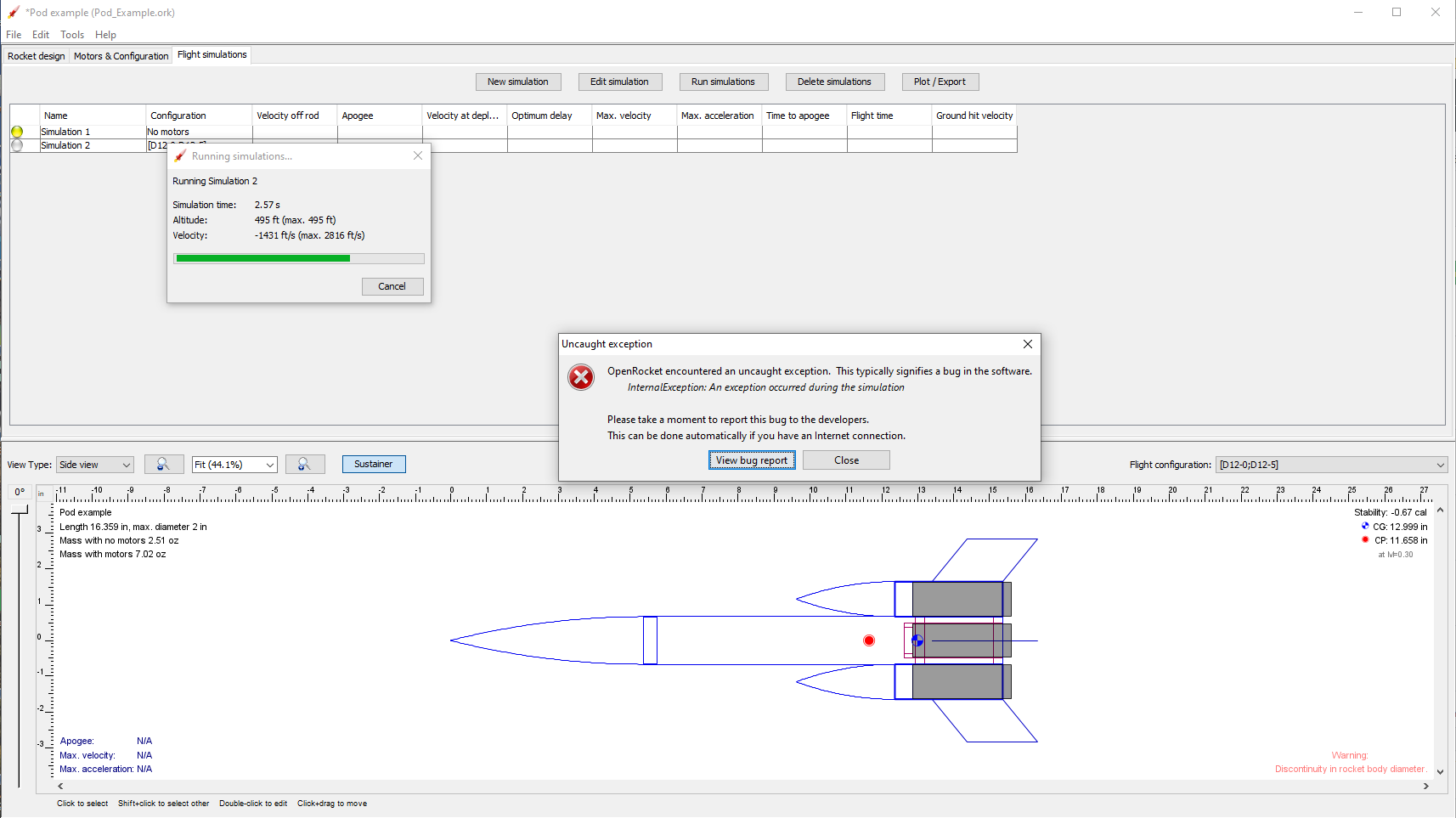 Booster simulation causes exception · Issue #1212 · openrocket/openrocket · GitHub