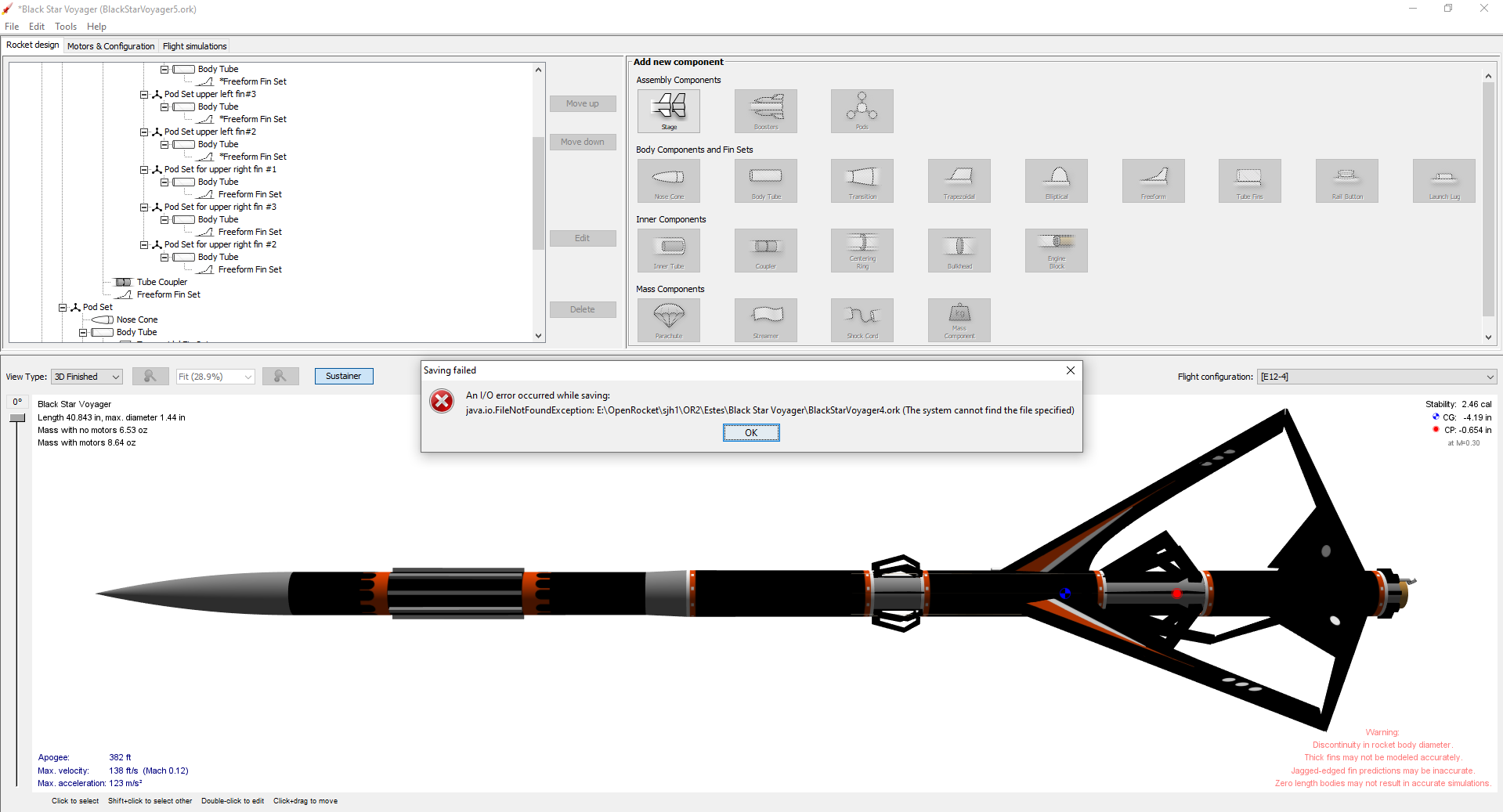 I/O error while saving model · Issue #1245 · openrocket/openrocket · GitHub