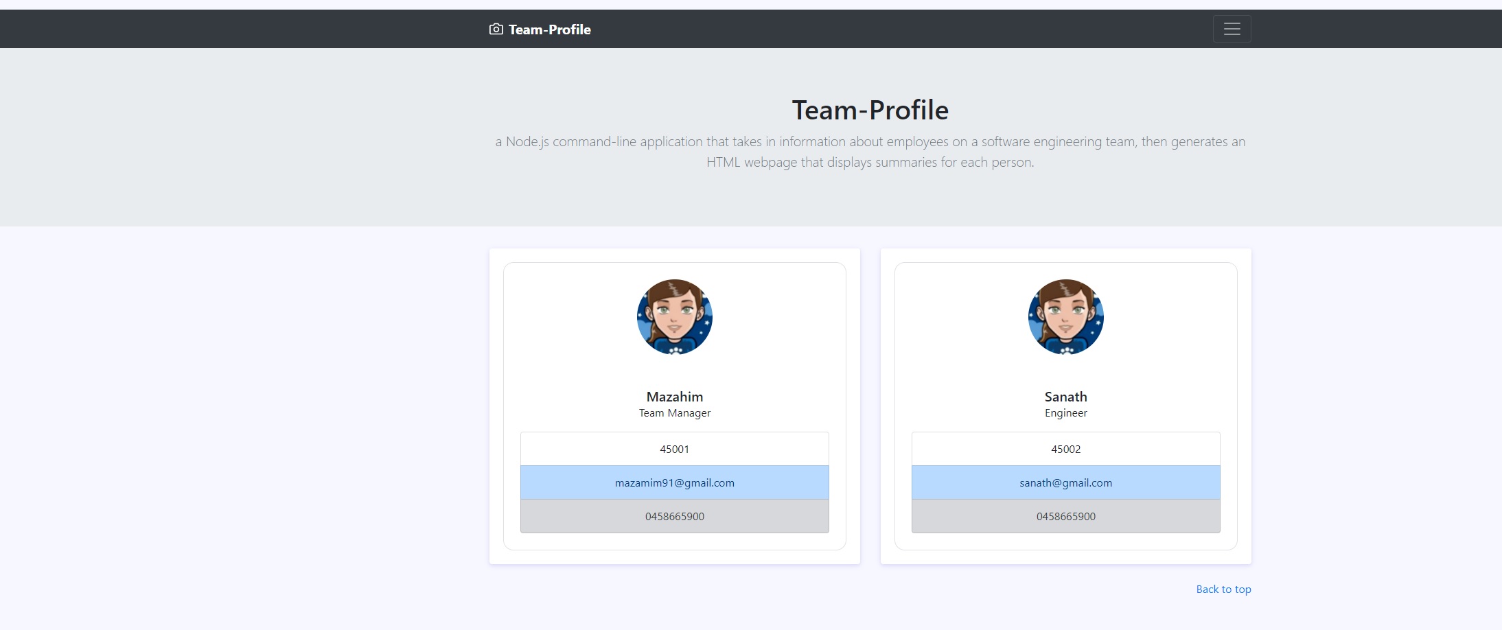 GitHub - mazamim/Team-Profile-Generator