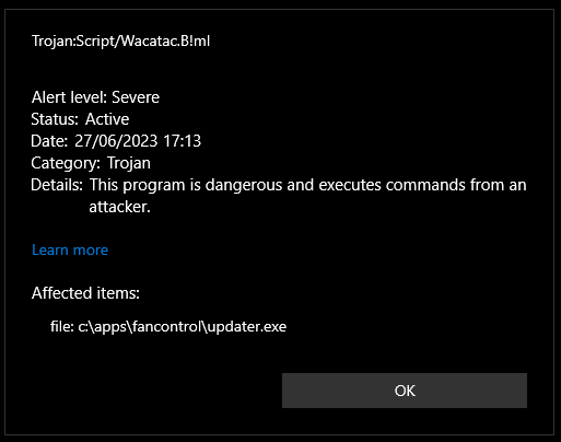 Windows defender - issue · Issue #1839 · Rem0o/FanControl.Releases · GitHub