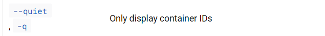 Docker error "WARNING: Ignoring custom format, because both --format and --quiet are set ...