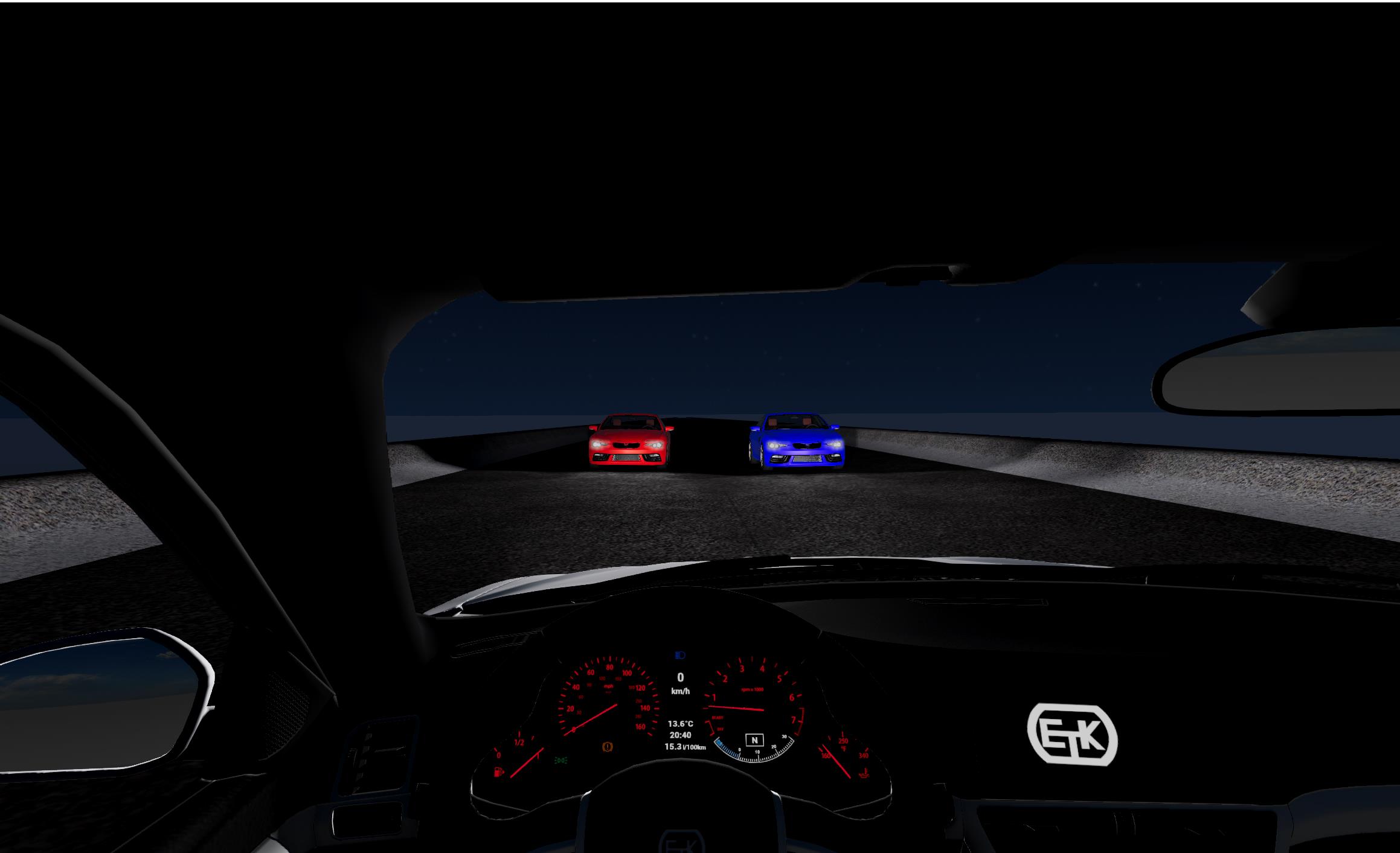 Can the vehicle in Beamng(v0.25) achieve the same glare intensity as a real-life high beam ...