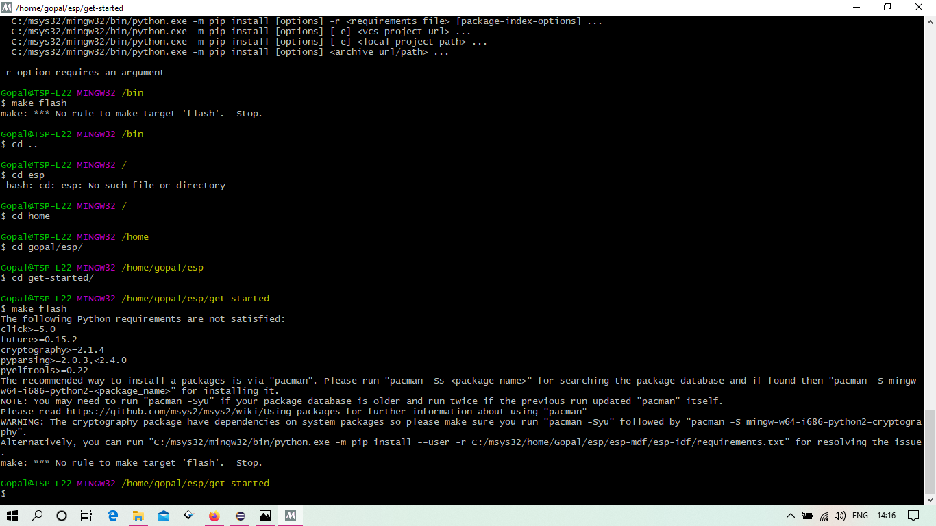 Finding Issue In Seting Up Or Installaing Esp Mdf · Issue 121