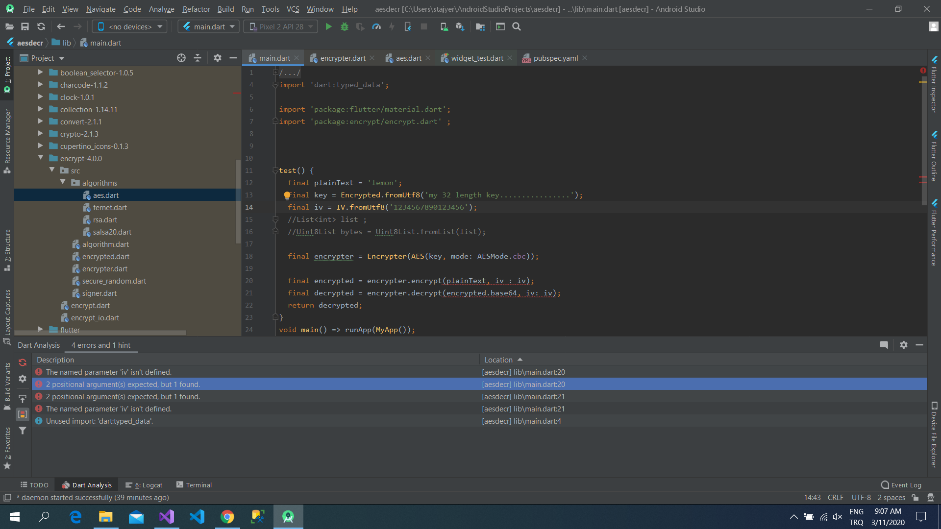 2 positional argument(s) expected ,but 1 found · Issue #119 · leocavalcante/encrypt · GitHub