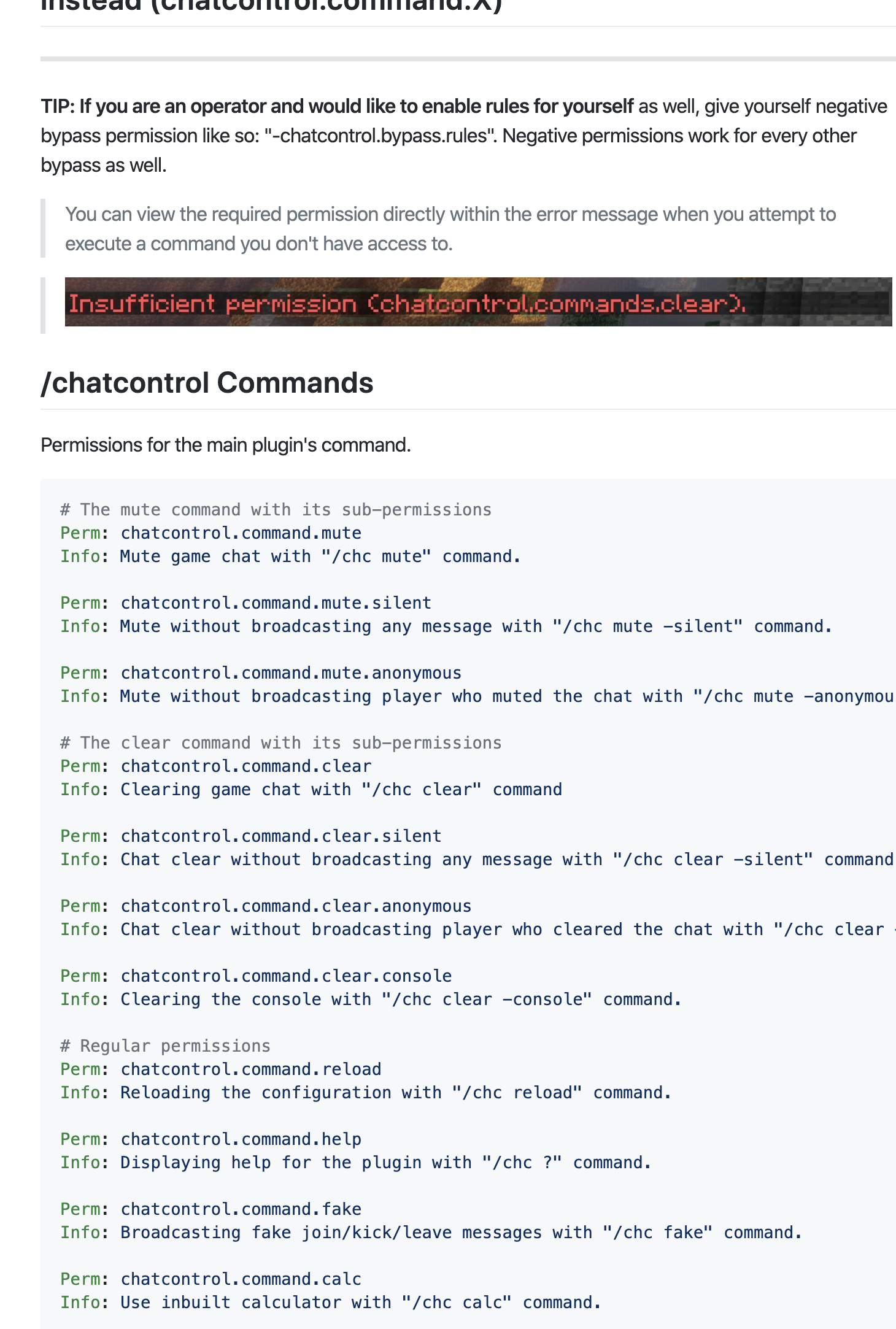 Admin Chat Shortcut permission · Issue #1559 · kangarko/ChatControl-Pro · GitHub
