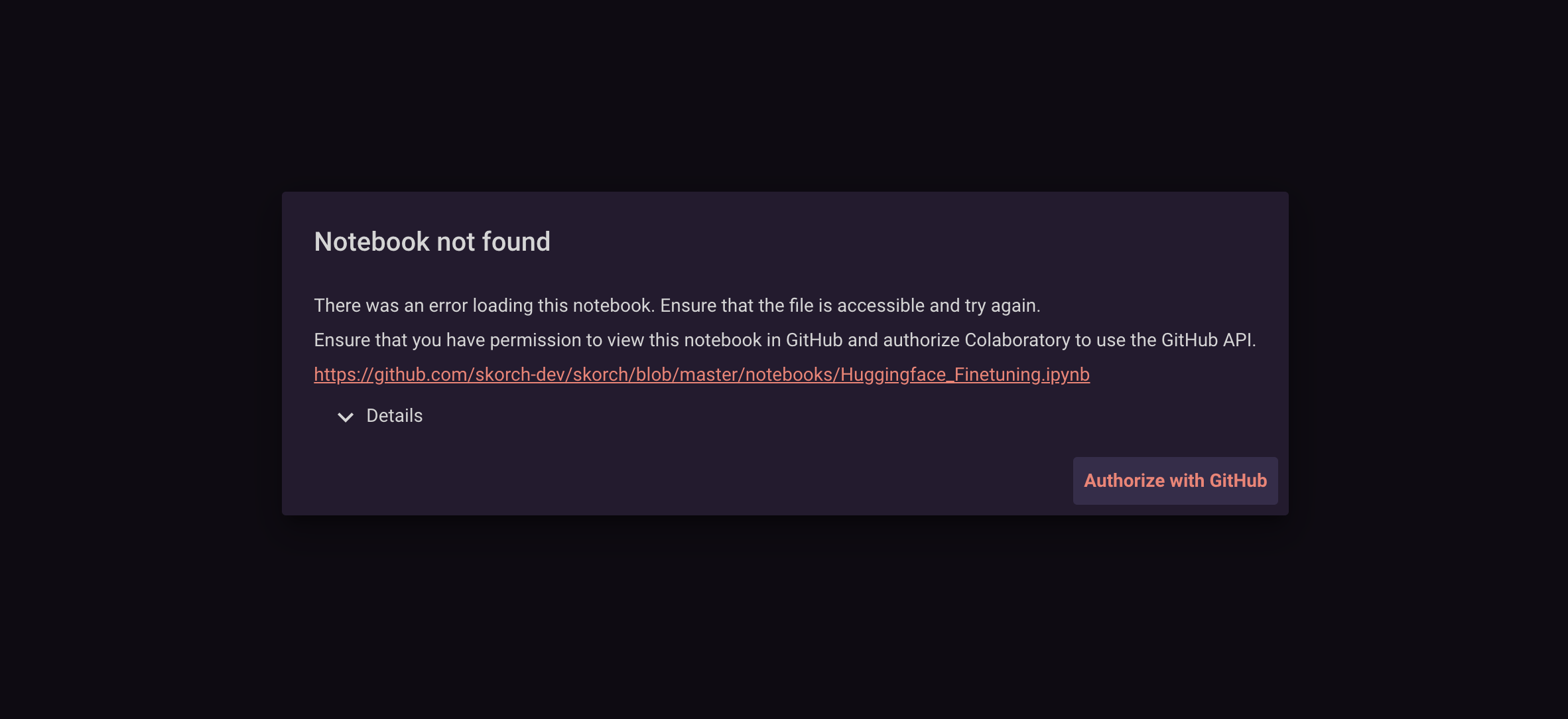 Redirection from notebook example to Open in Colab doesn't work · Issue #893 · skorch-dev/skorch ...