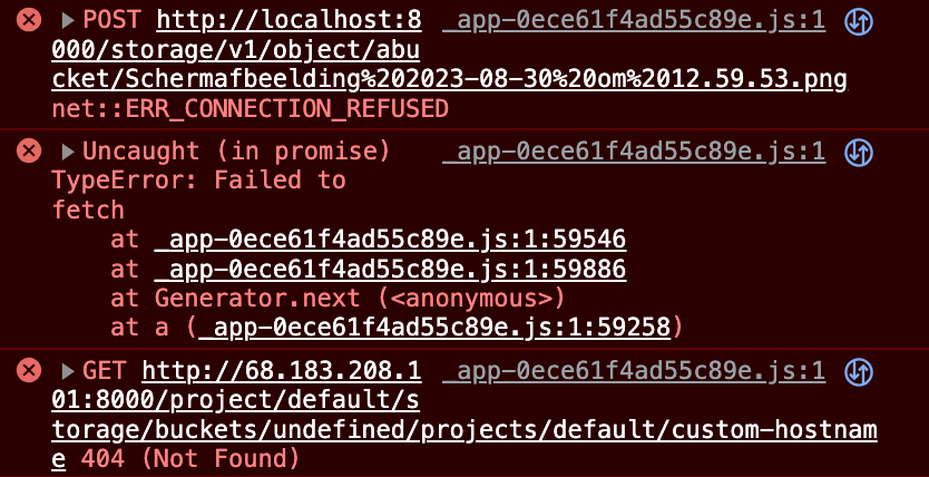 Error when trying to upload files to Storage thru the Studio [Self-hosted] · Issue #14164 ...
