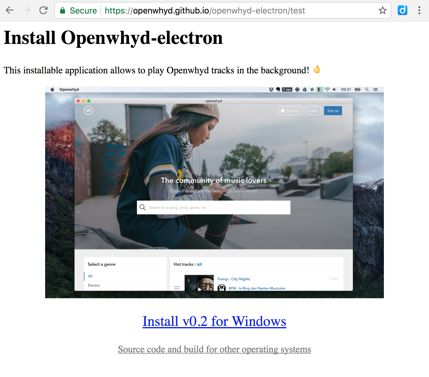 Landing page to download openwhyd-electron · Issue #112 · openwhyd/openwhyd · GitHub