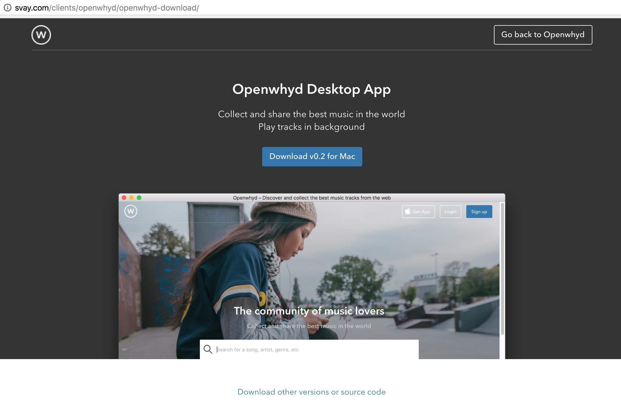 Landing page to download openwhyd-electron · Issue #112 · openwhyd/openwhyd · GitHub