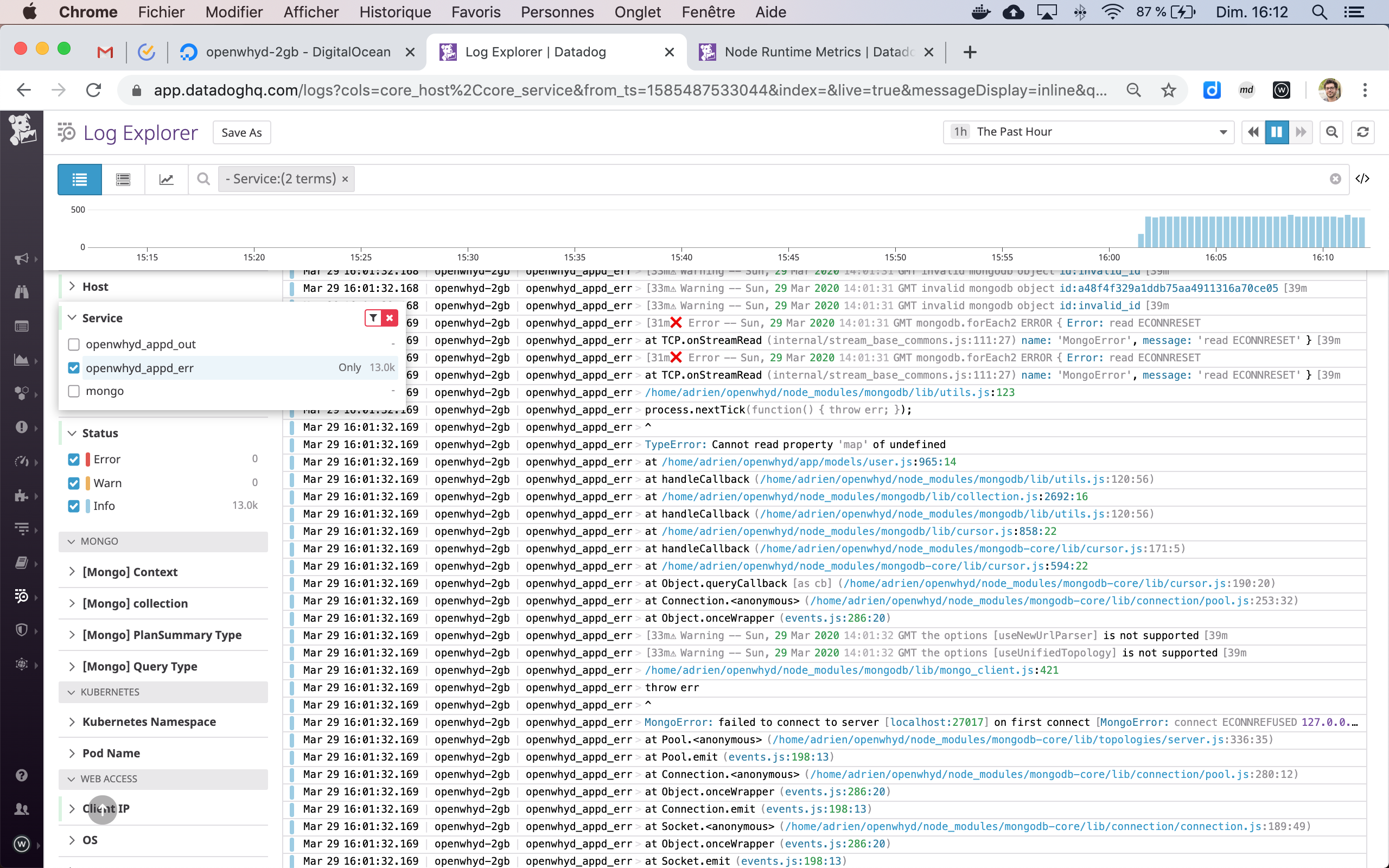 Mongodb cluster server crashes with "out of memory" error when continuously write large amounts ...