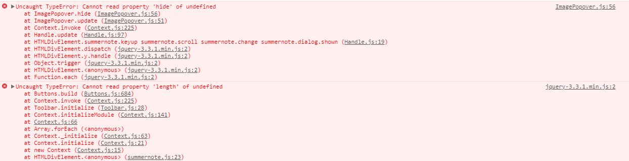 Custom Module showing error on load · Issue #2706 · summernote/summernote · GitHub