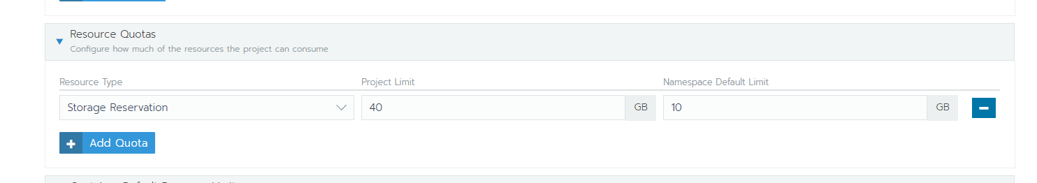 Revise project level resource quota for storage · Issue #14771 · rancher/rancher · GitHub