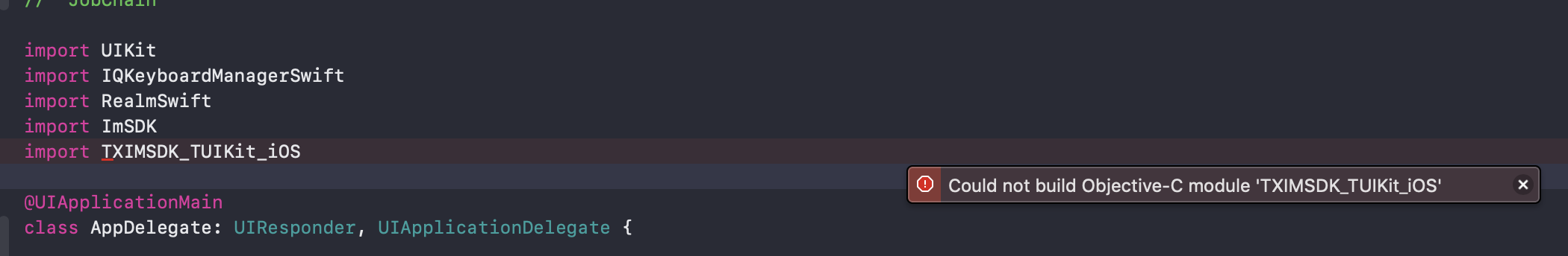 Swift中使用TIMSDK无法编译通过 · Issue #252 · TencentCloud/TIMSDK · GitHub